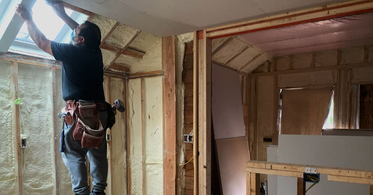 Drywall & Insulation in this Lake Nokomis Home Addition Remodel