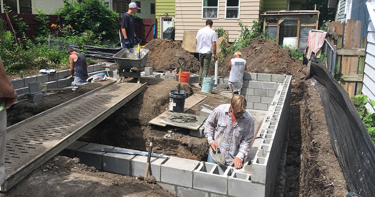 Building an ADU in St. Paul, MN - Foundation & Plumbing | White Crane